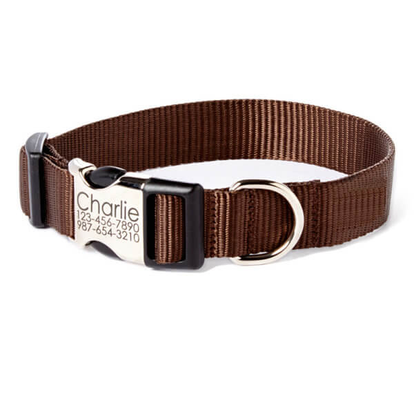 Choco Brown Nylon Webbing Collar