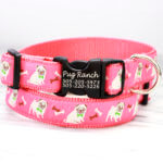 Pug Dog Collar - Woven Ribbon & Nylon Webbing - Limited Edition