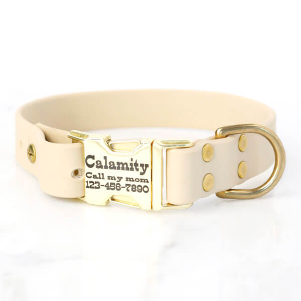 Leather Alternative Waterproof Dog Collar - Personalized & Handmade