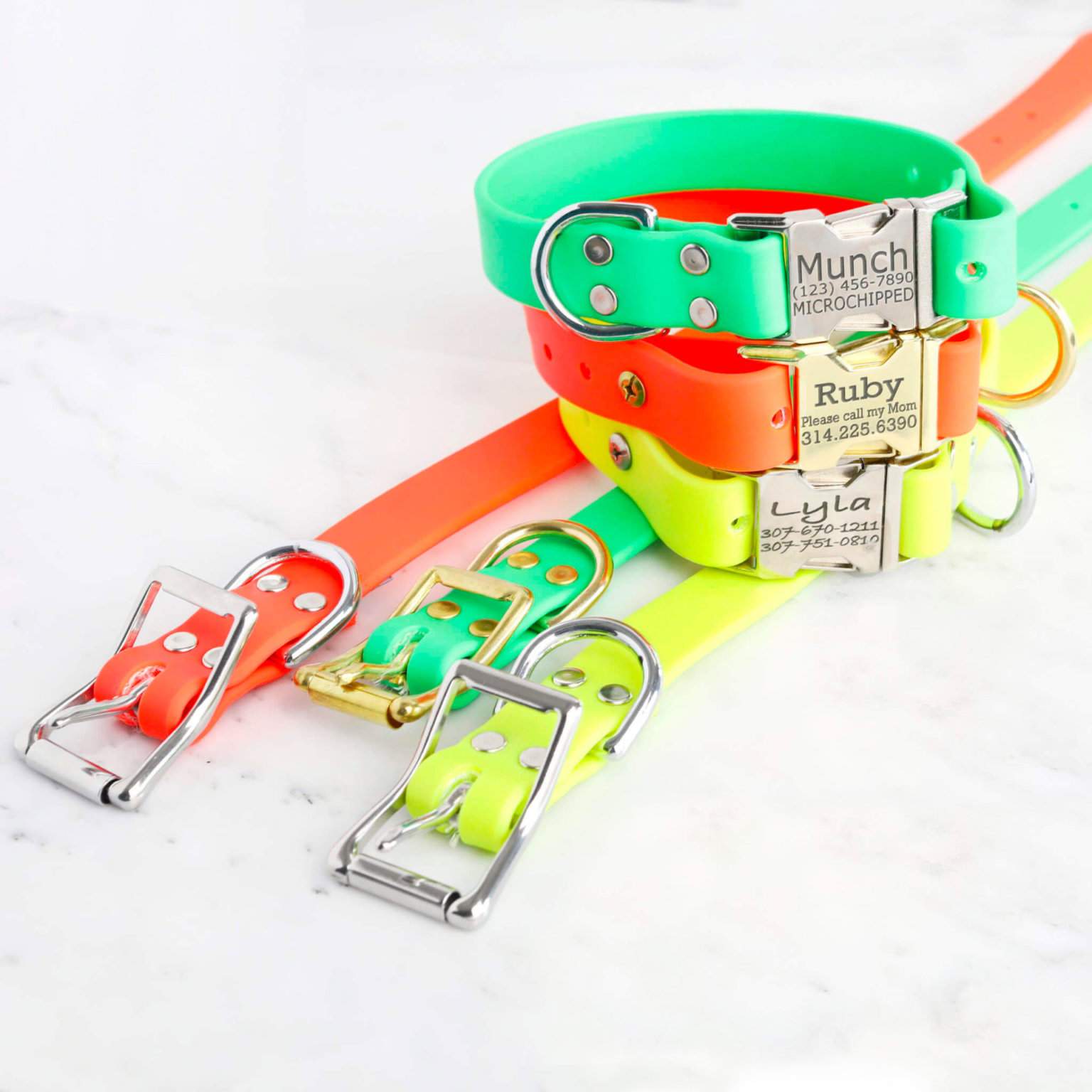 Neon Dog Collars – Green, Orange, Yellow | Mimi Green