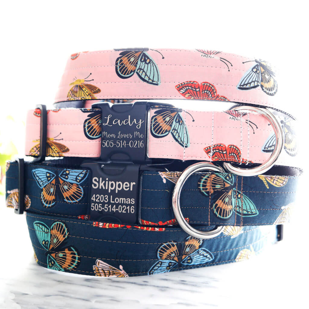 Rifle Paper Co. 1.5 Inch Wide Personalized Dog Collar