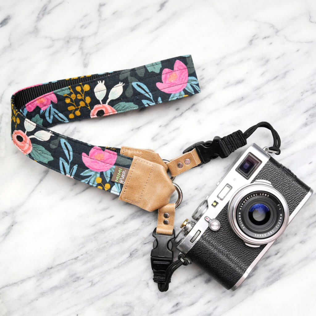 Rifle Paper Co. 'Midnight Fleur' Pattern Canvas Camera Strap
