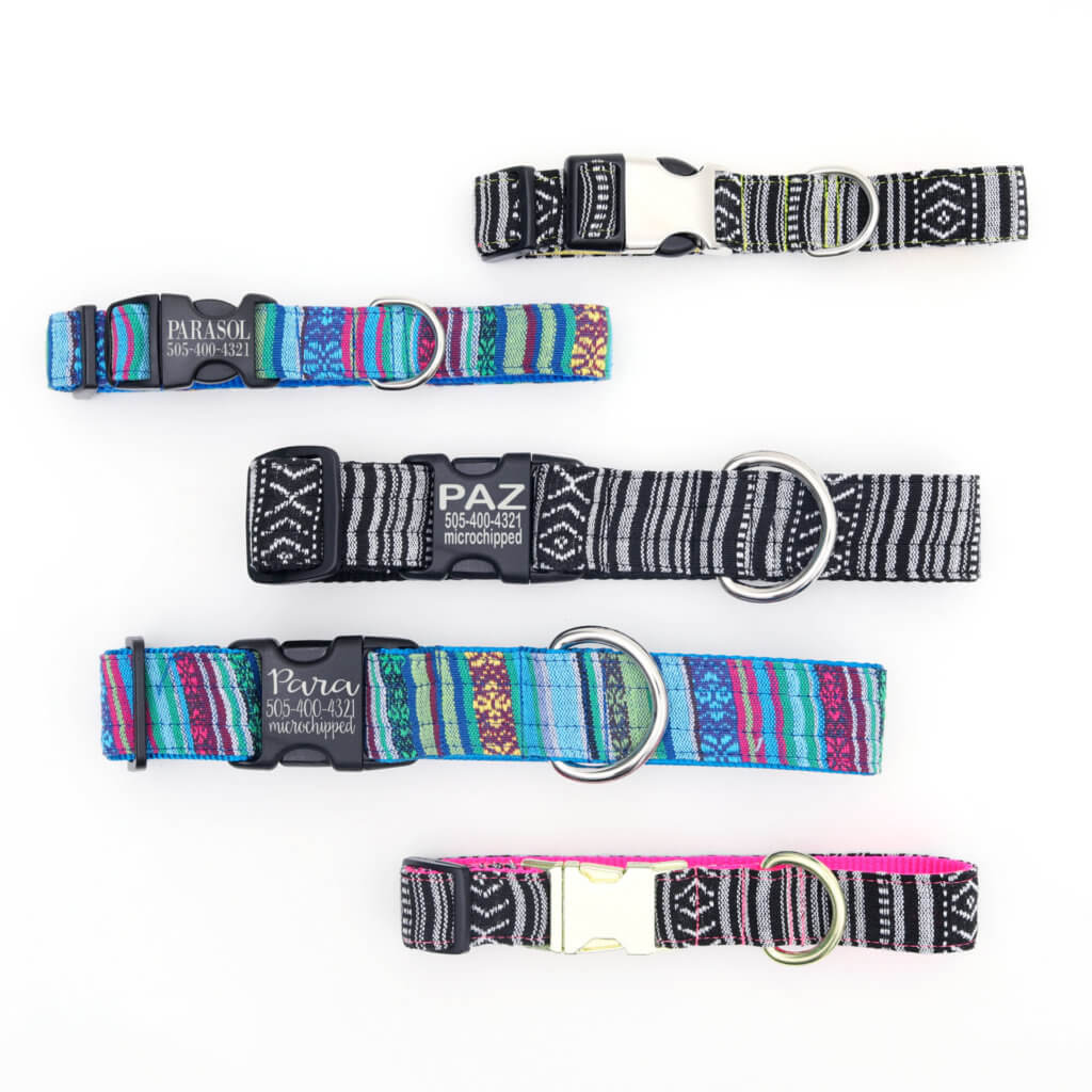 Fi Compatible Canvas Dog Collars - Optional Personalization | Mimi Green