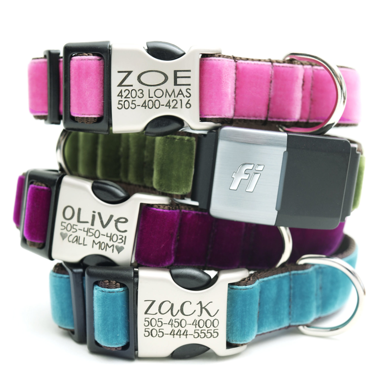 Velvet Bow Fi Compatible Dog Collar | Shop Mimi Green