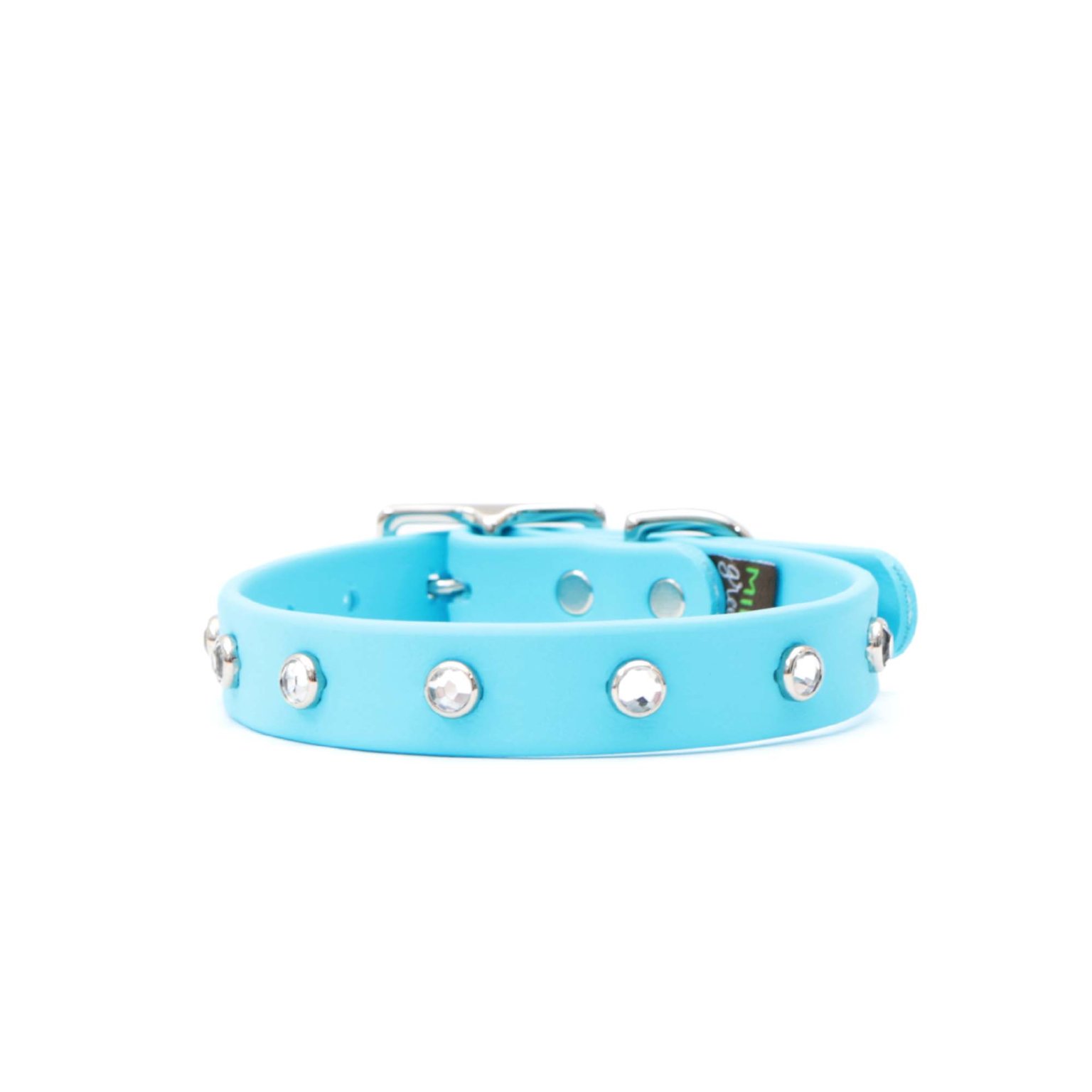 Waterproof Gemstone Dog Collar with Clear Gems - Coco
