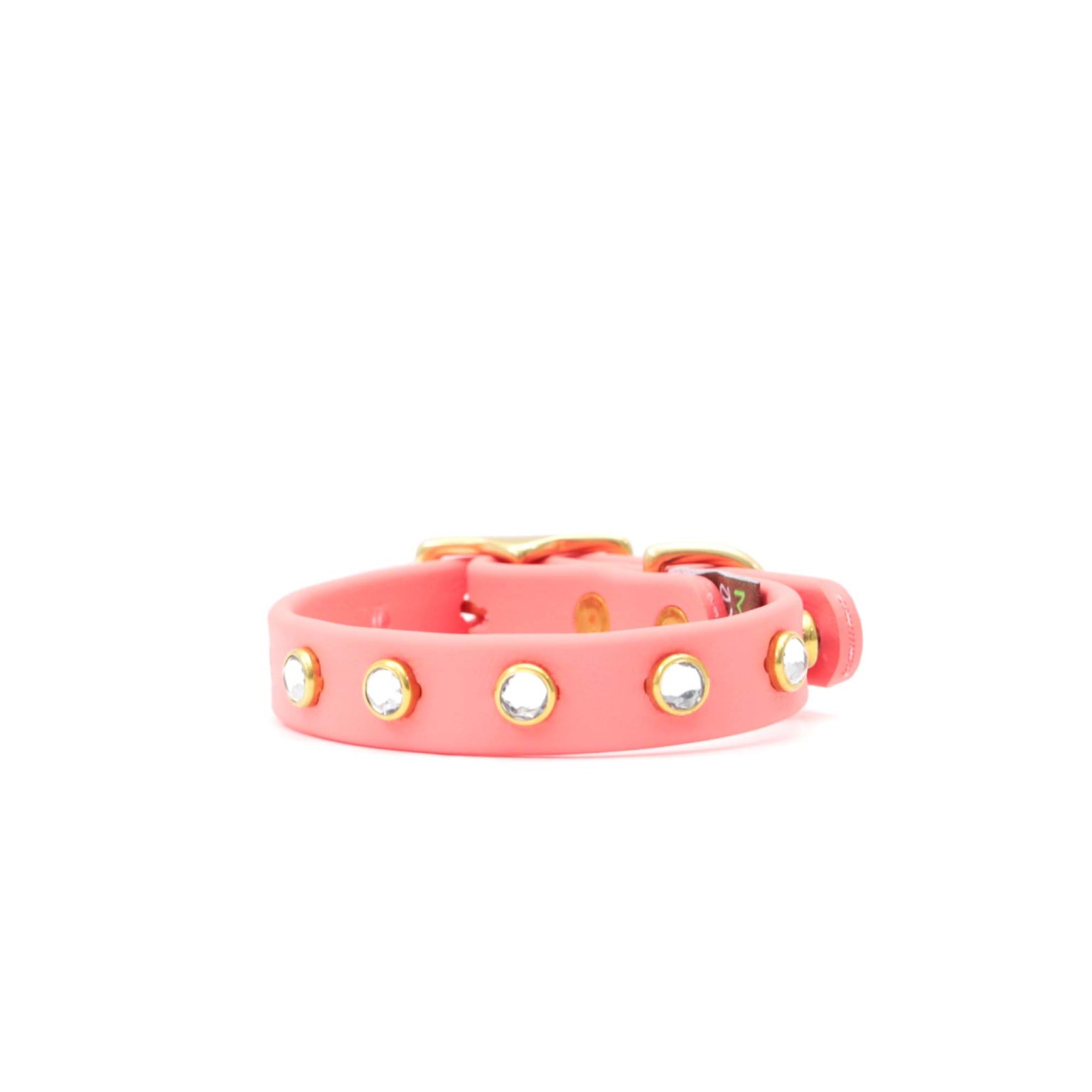Waterproof Gemstone Dog Collar with Clear Gems - Coco