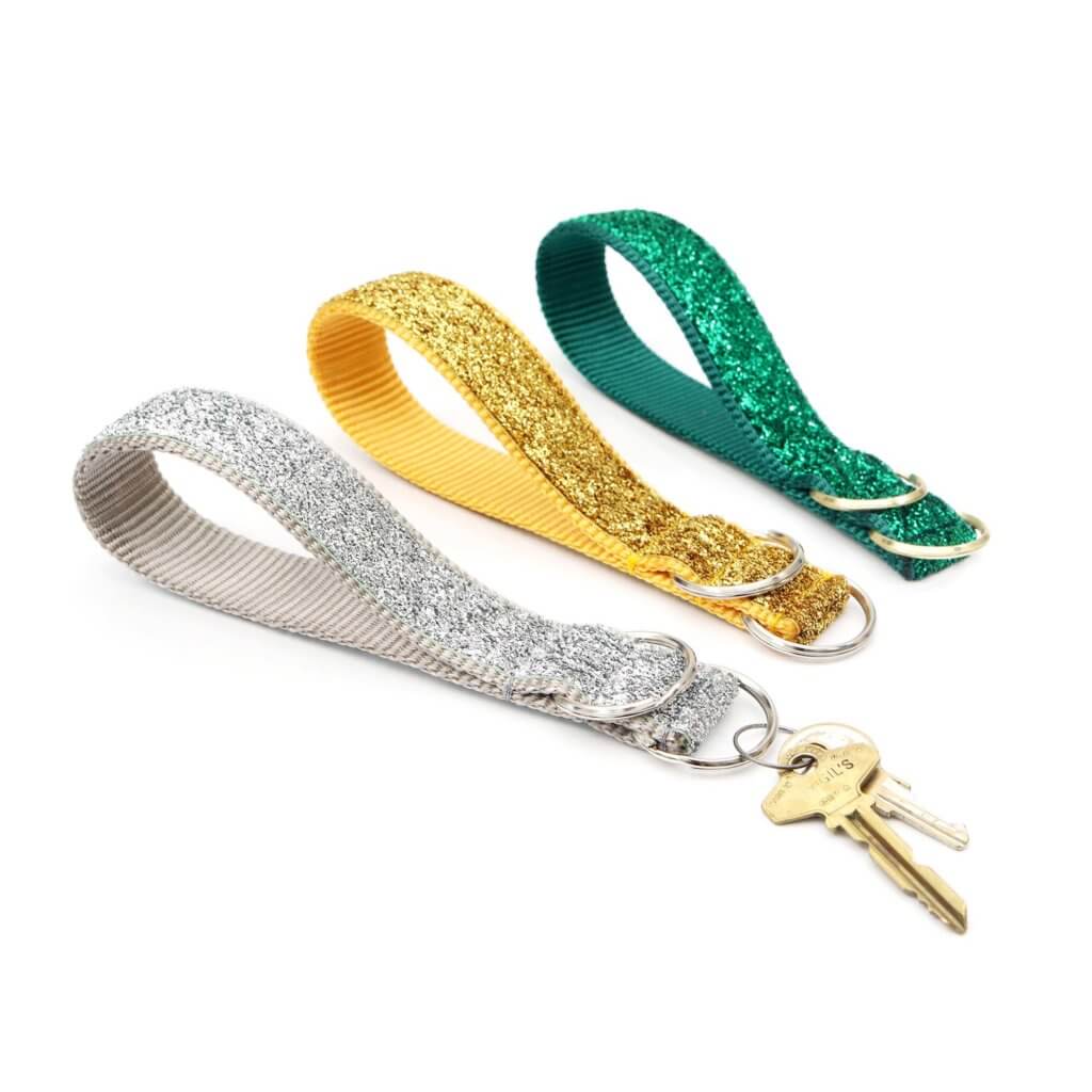 Mermaid Glitter Key Chain Wristlet Fob Handmade in the USA