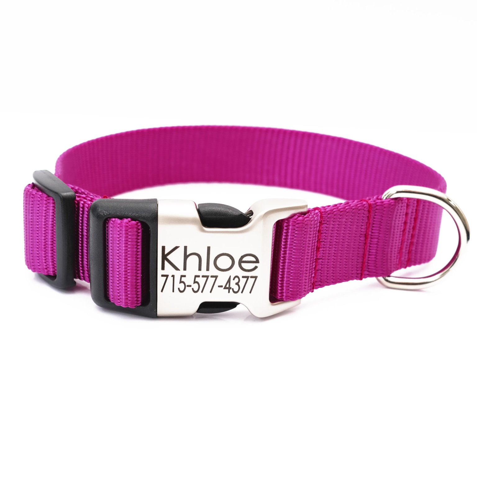 Raspberry Pink Nylon Webbing Collar