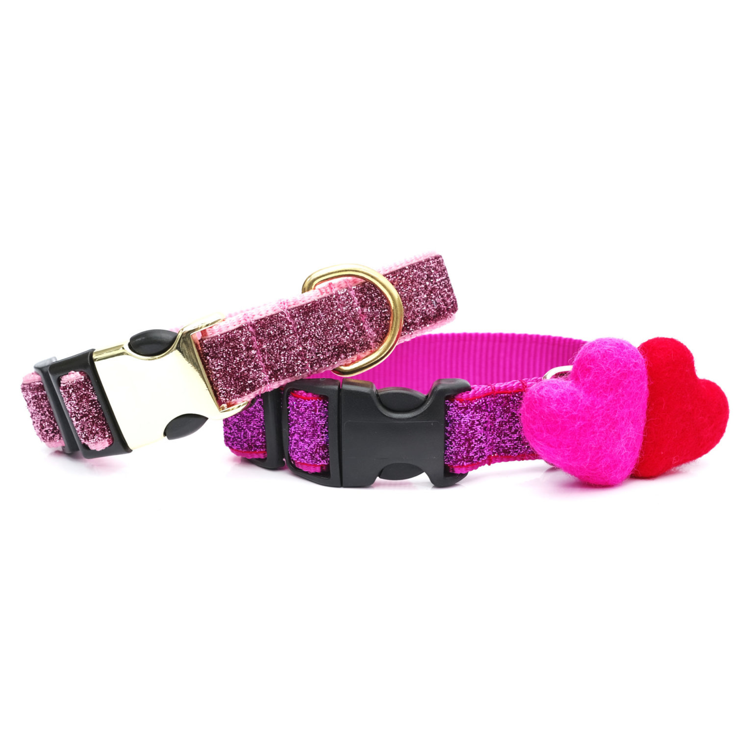 Valentine’s Day Dog Collar — Mermaid Glitter (Pink & Purple)