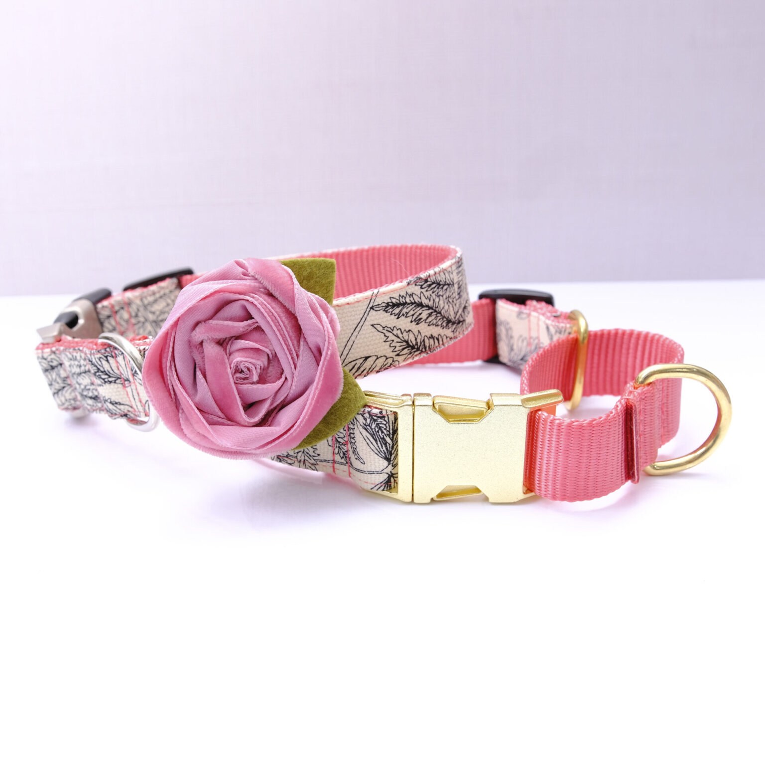 Velvet Rose | Dog Collar Flower | Handmade Dog Accessory
