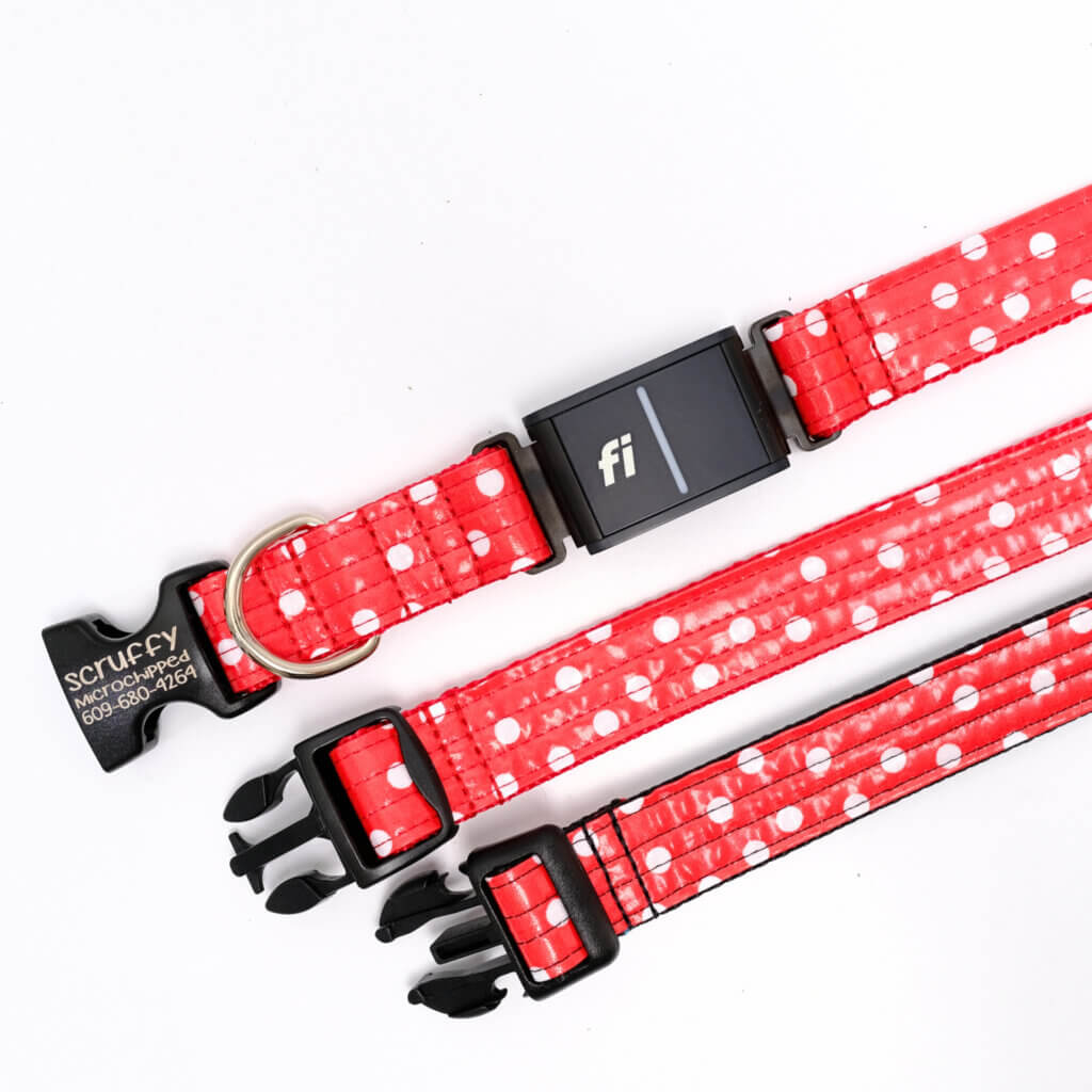 Minnie Fi Compatible Dog Collar | Laminated Cotton | Durable