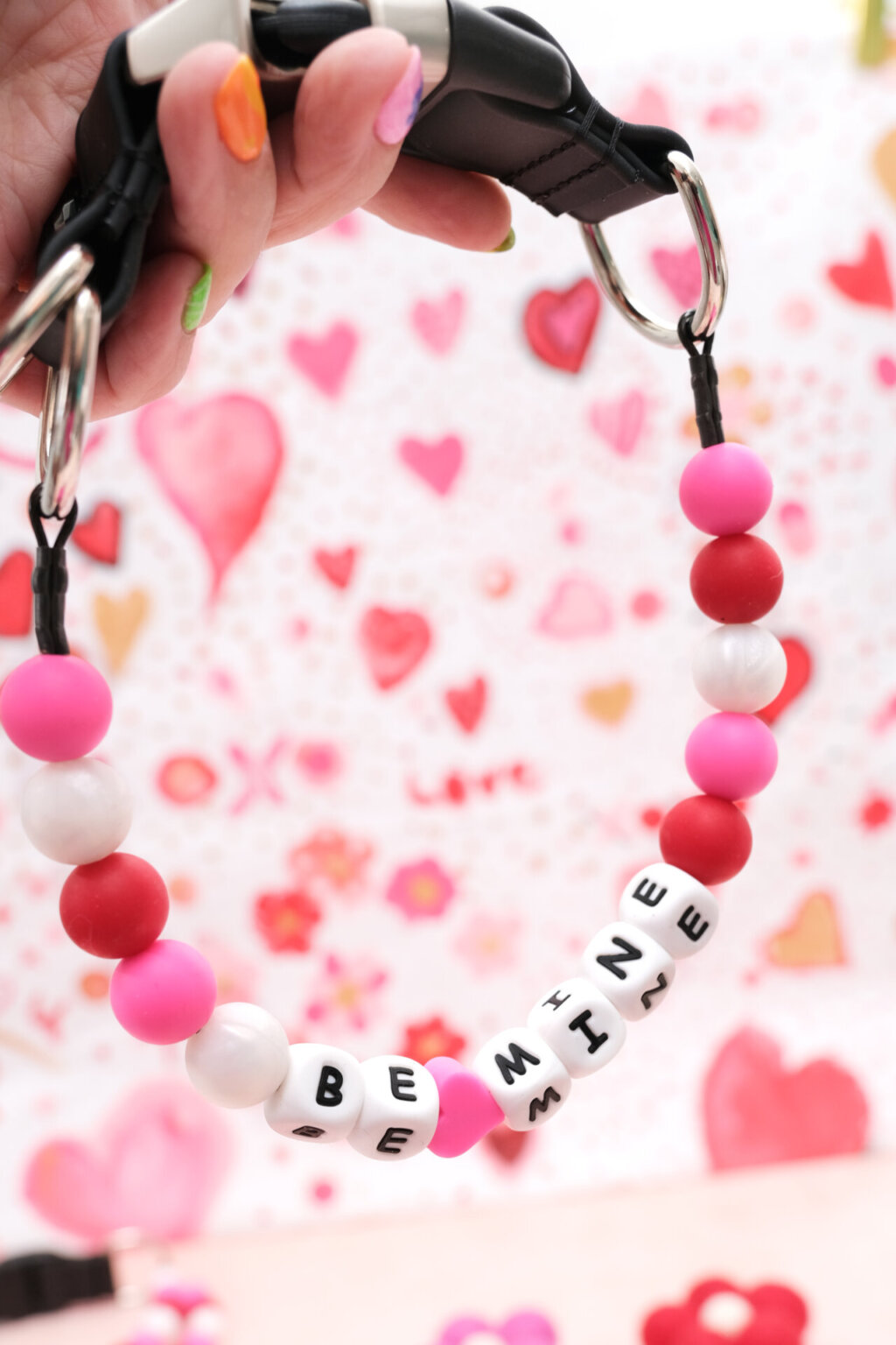 'Be Mine' Dog Collar | Beaded Valentine's Day Collar