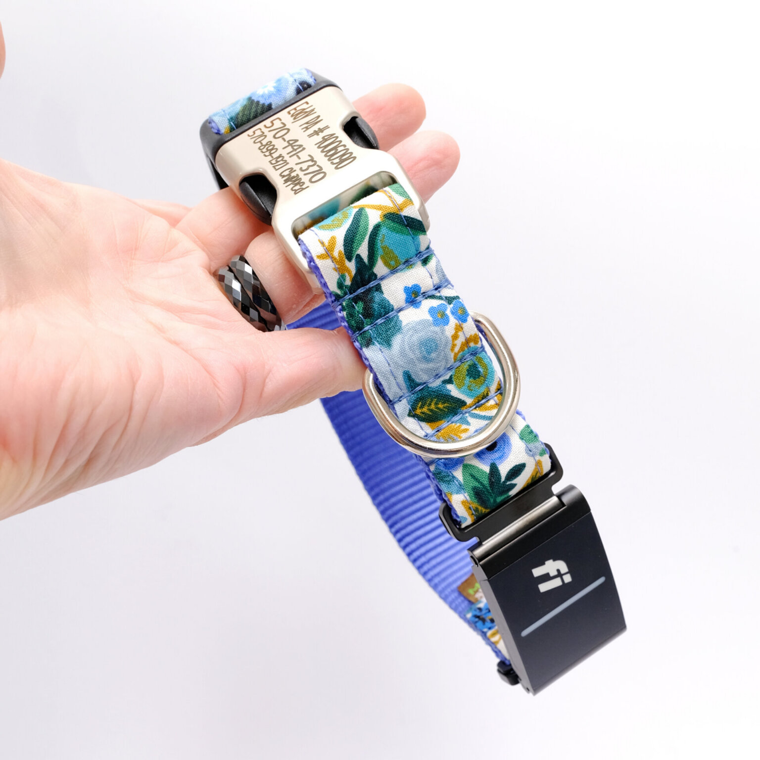 Petite Rose Floral Fi Compatible Dog Collar | Made in the USA