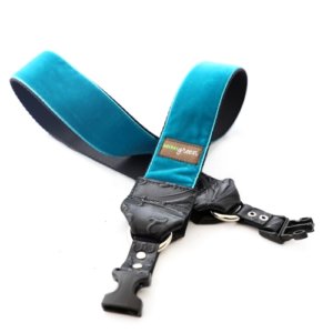 'Zack' Blue Velvet Camera Strap